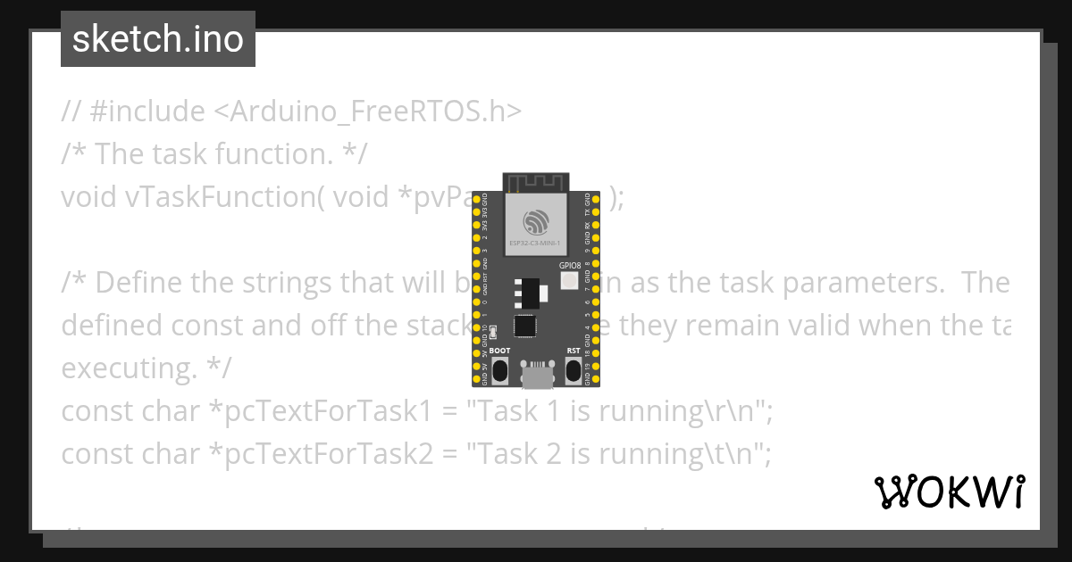vTaskDelayUntil - Wokwi ESP32, STM32, Arduino Simulator