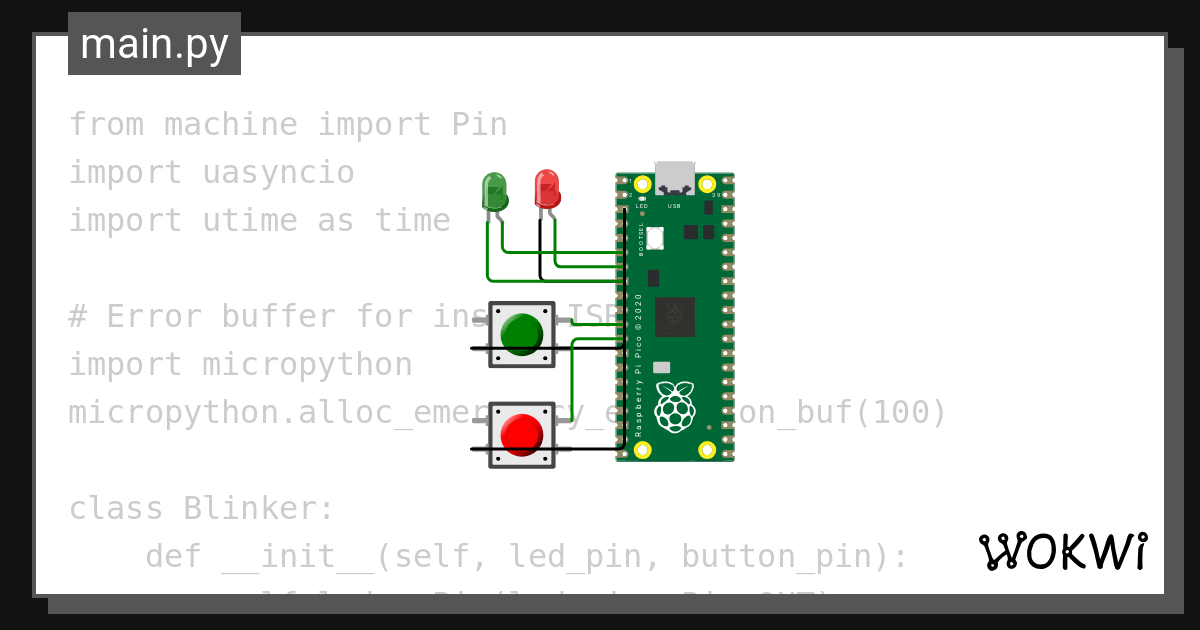 Uasyncio Blink With Micropython Asyncio Tick Bounce Wokwi Esp32 Stm32 Arduino Simulator