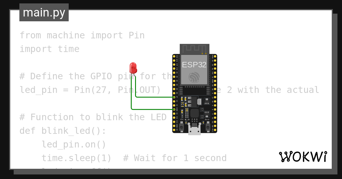 Ledblinking Wokwi Esp32 Stm32 Arduino Simulator