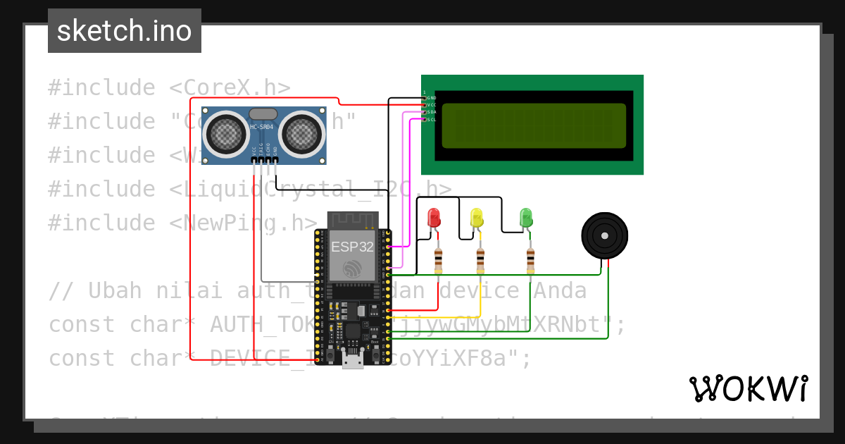 Sensor Parkir Esp32corex Wokwi Esp32 Stm32 Arduino Simulator 1262