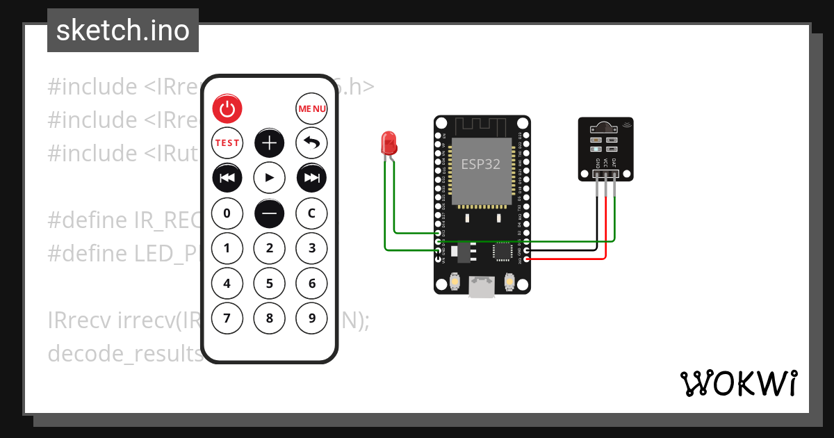 C249 TA1 IR Code Copy - Wokwi ESP32, STM32, Arduino Simulator