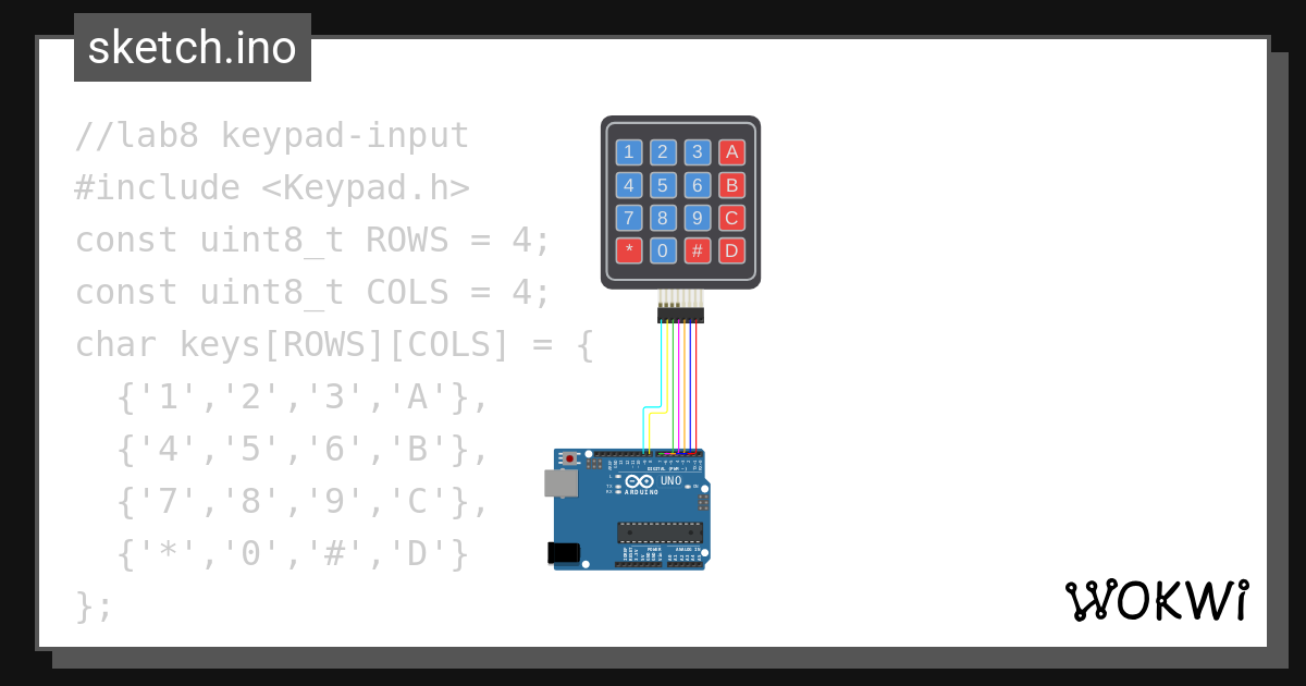 Lab8 Keypad Input Wokwi Esp32 Stm32 Arduino Simulator
