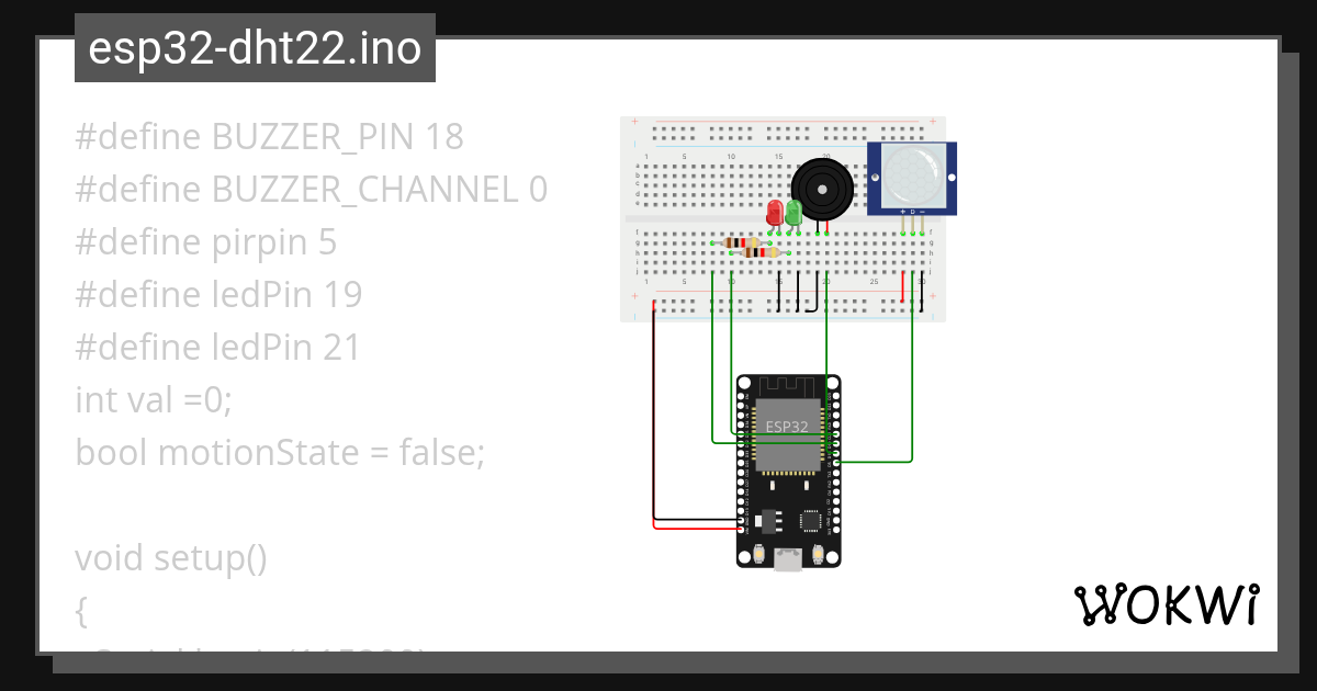 PIR - Wokwi ESP32, STM32, Arduino Simulator