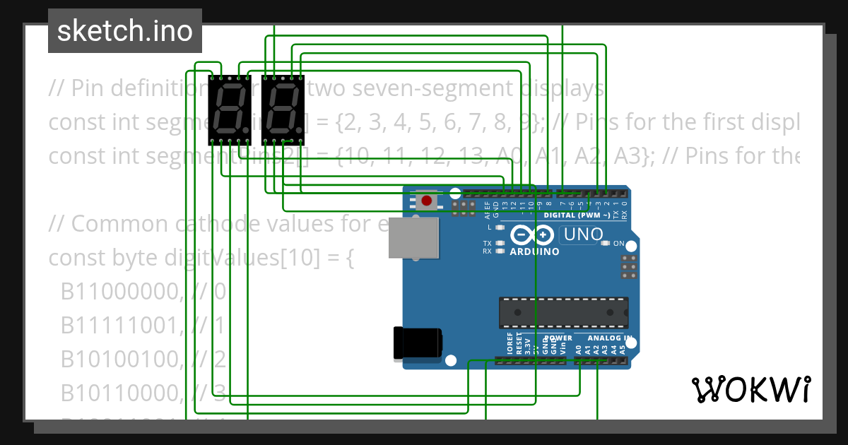sevensegment - Wokwi ESP32, STM32, Arduino Simulator
