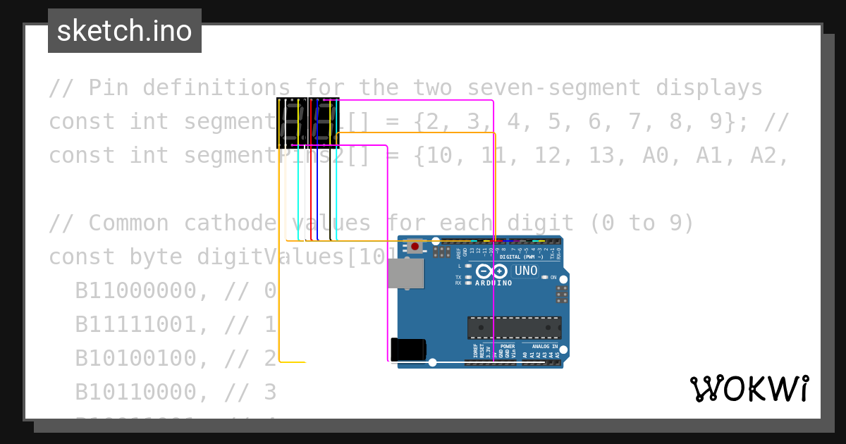Sevensegment Wokwi Esp32 Stm32 Arduino Simulator