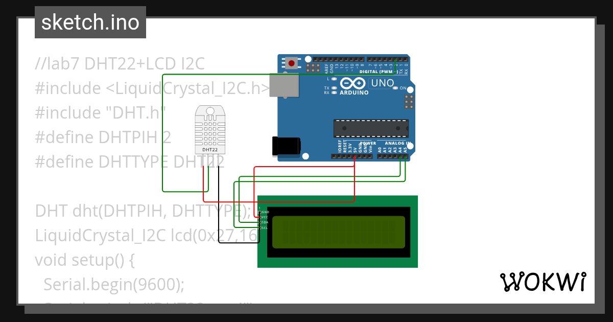 Lab7 Dht22lcd I2c Wokwi Esp32 Stm32 Arduino Simulator 