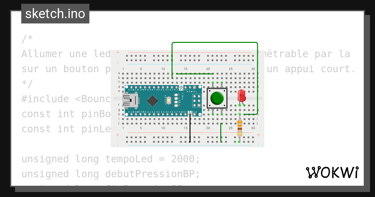 Led X Secondes Avec Bounce2 Wokwi Esp32 Stm32 Arduino Simulator 4015