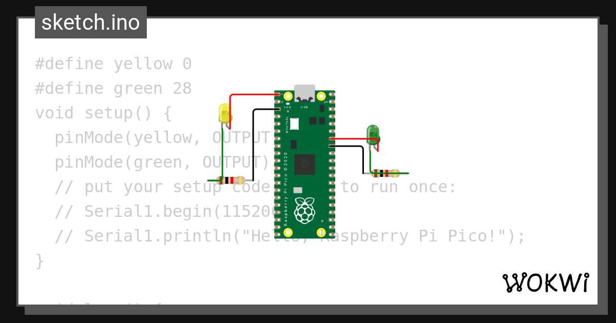 2 Led Alternate Wokwi Esp32 Stm32 Arduino Simulator