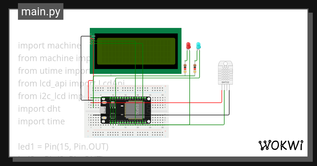 Temperatura LCD final - Wokwi ESP32, STM32, Arduino Simulator