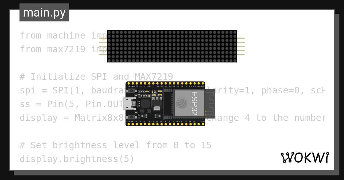 Esp32 And Matrix Micropython Wokwi Esp32 Stm32 Arduino Simulator