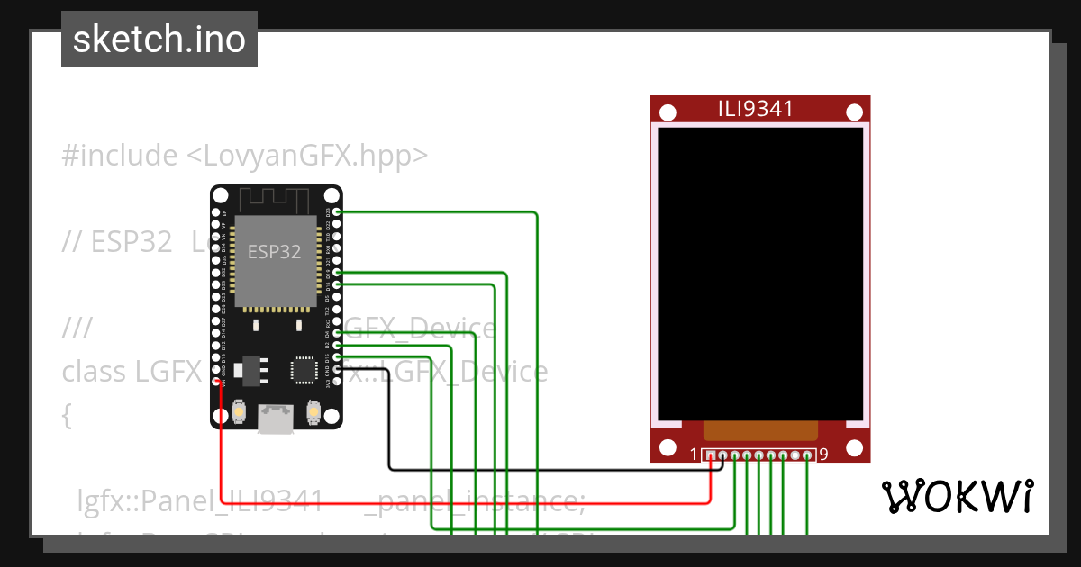 ili9341 Lovyangfx - Wokwi ESP32, STM32, Arduino Simulator