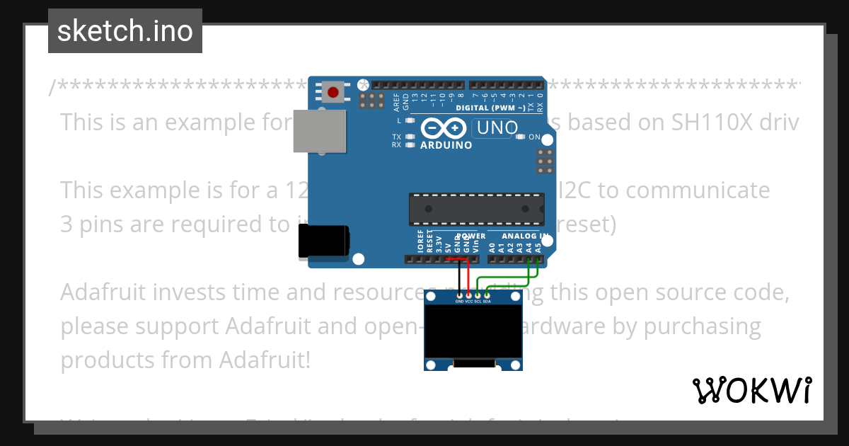 arduino uno - oled (test) dla SD1106 - Wokwi ESP32, STM32, Arduino ...