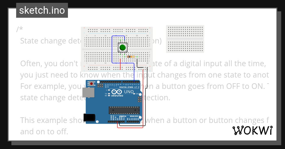 state change detection - Wokwi ESP32, STM32, Arduino Simulator
