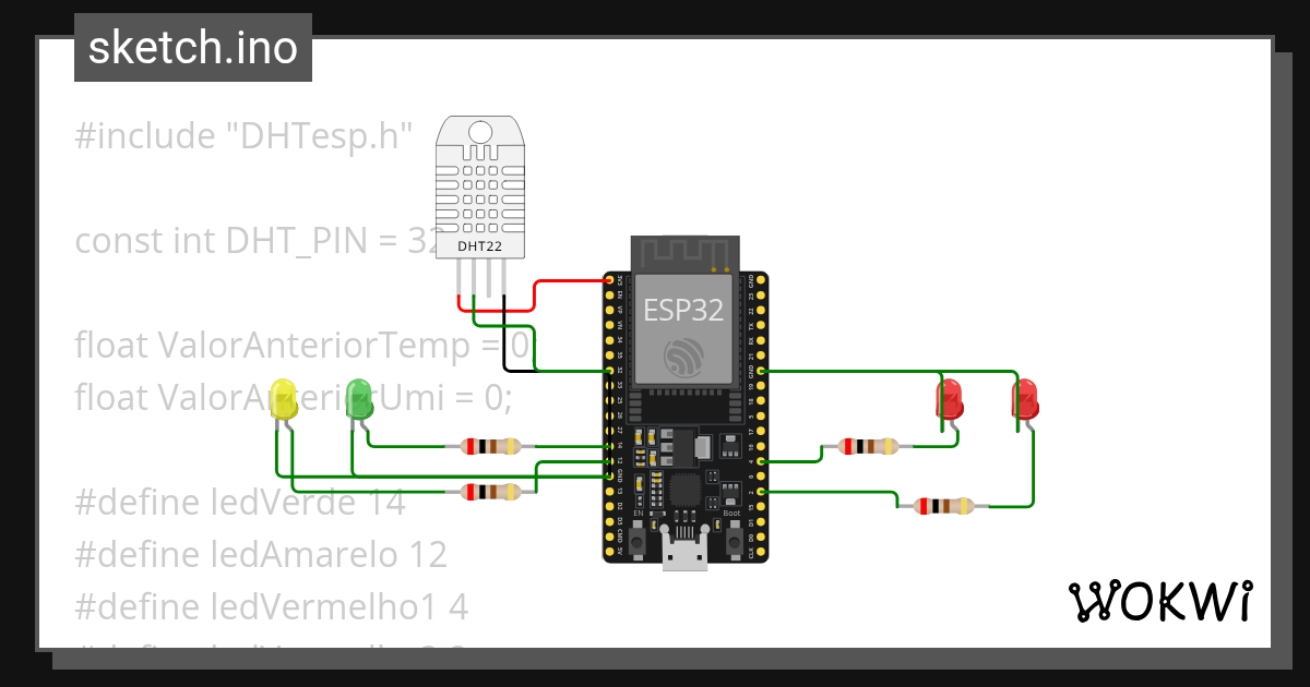 umidade e temp - Wokwi ESP32, STM32, Arduino Simulator