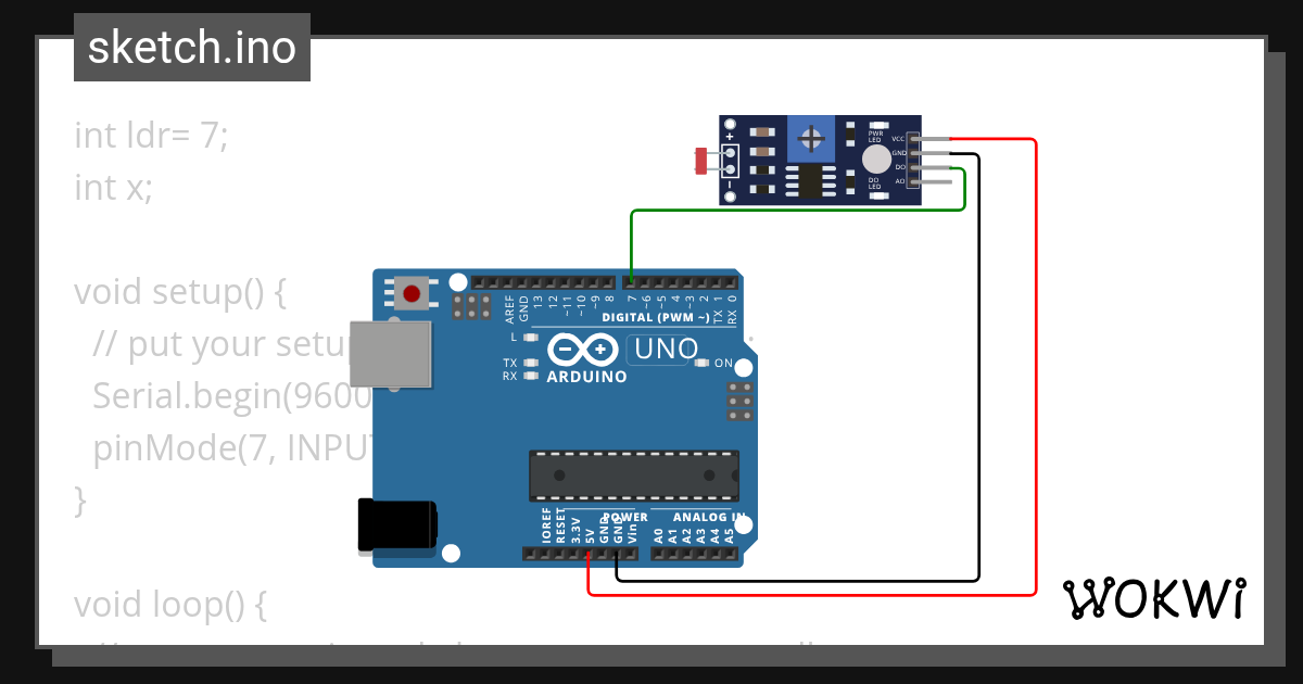 LDR PROJECT NO LED - Wokwi ESP32, STM32, Arduino Simulator LDR PROJECT NO LED - Wokwi ESP32, STM32, Arduino Simulator