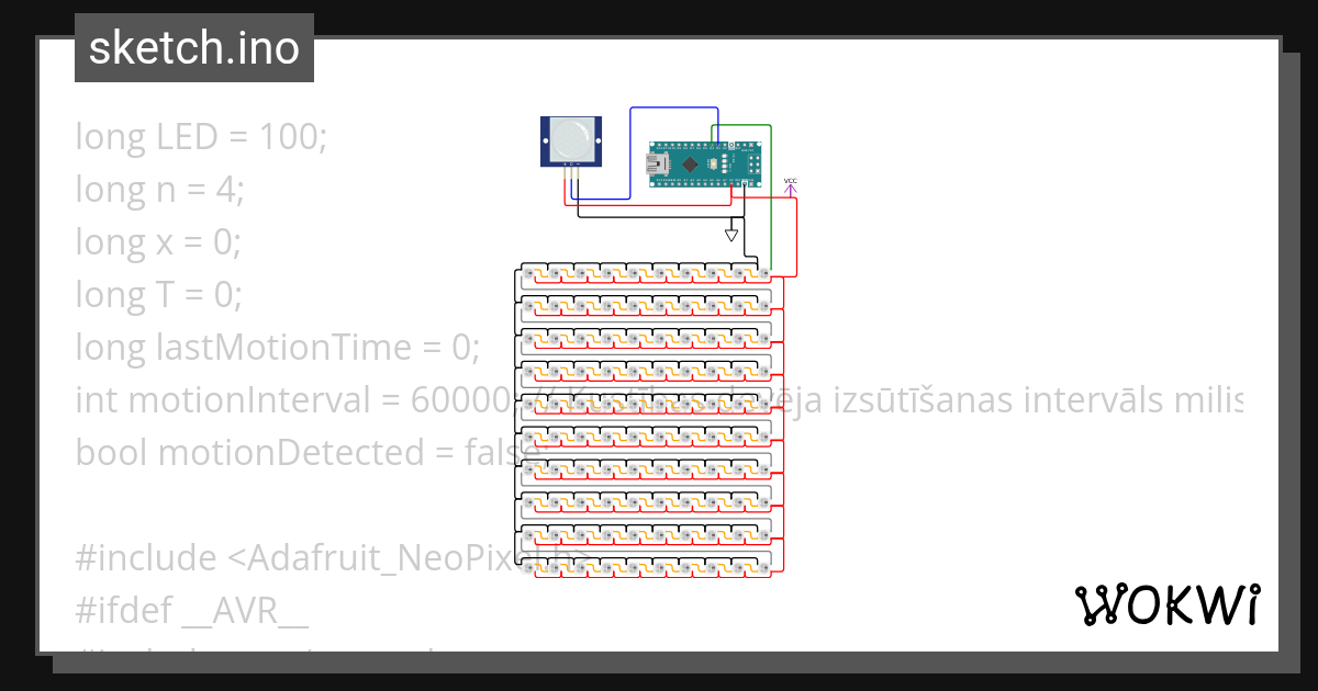 Test Ar Led Un Hc Sr501 Strada Wokwi Esp32 Stm32 Arduino Simulator 6146