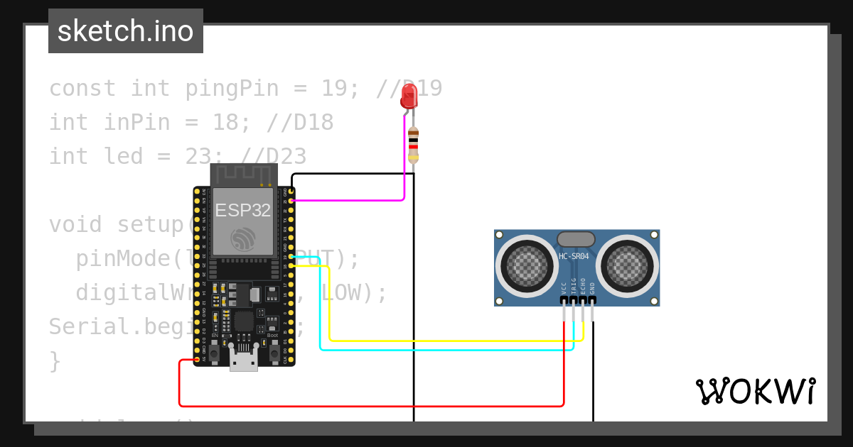 วัดระบะ Wokwi Esp32 Stm32 Arduino Simulator