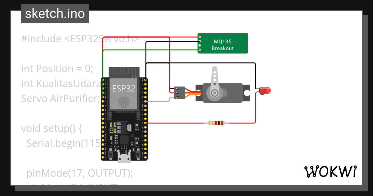 Air Purifier Otomatis - Wokwi ESP32, STM32, Arduino Simulator