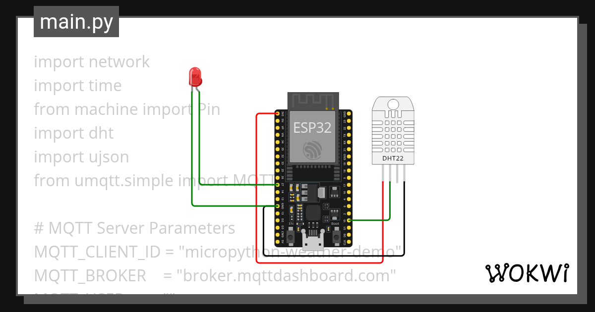 MicroPython MQTT Temp Ruler (ESP32) - Wokwi ESP32, STM32, Arduino Simulator