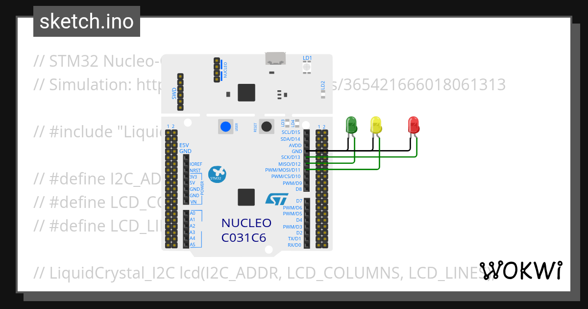 ST Nucleo - LCD I2C Copy - Wokwi ESP32, STM32, Arduino Simulator