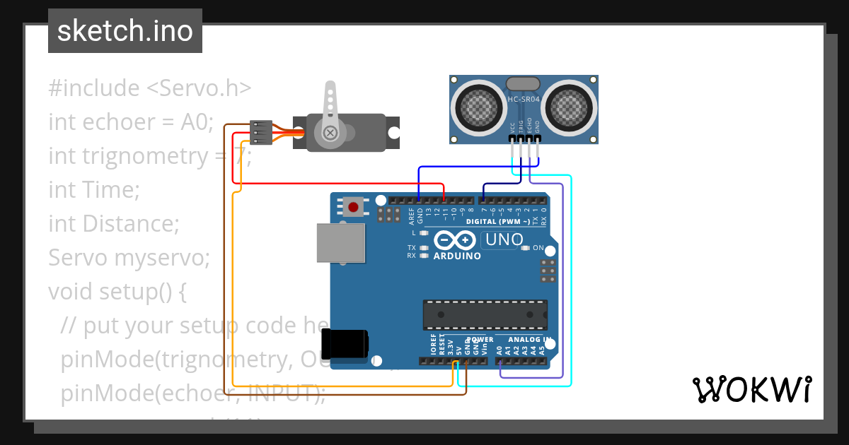 Ultra Servo Uno - Wokwi ESP32, STM32, Arduino Simulator