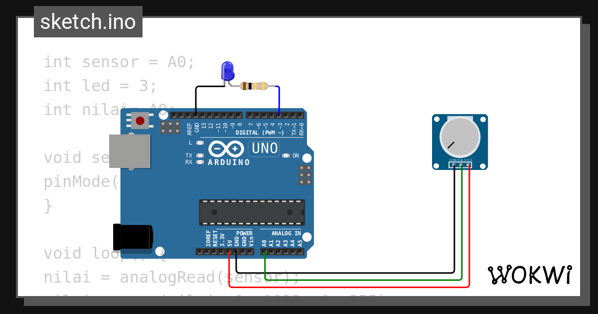 Potensiometer Kecerahan Led Wokwi Esp32 Stm32 Arduino Simulator 8435