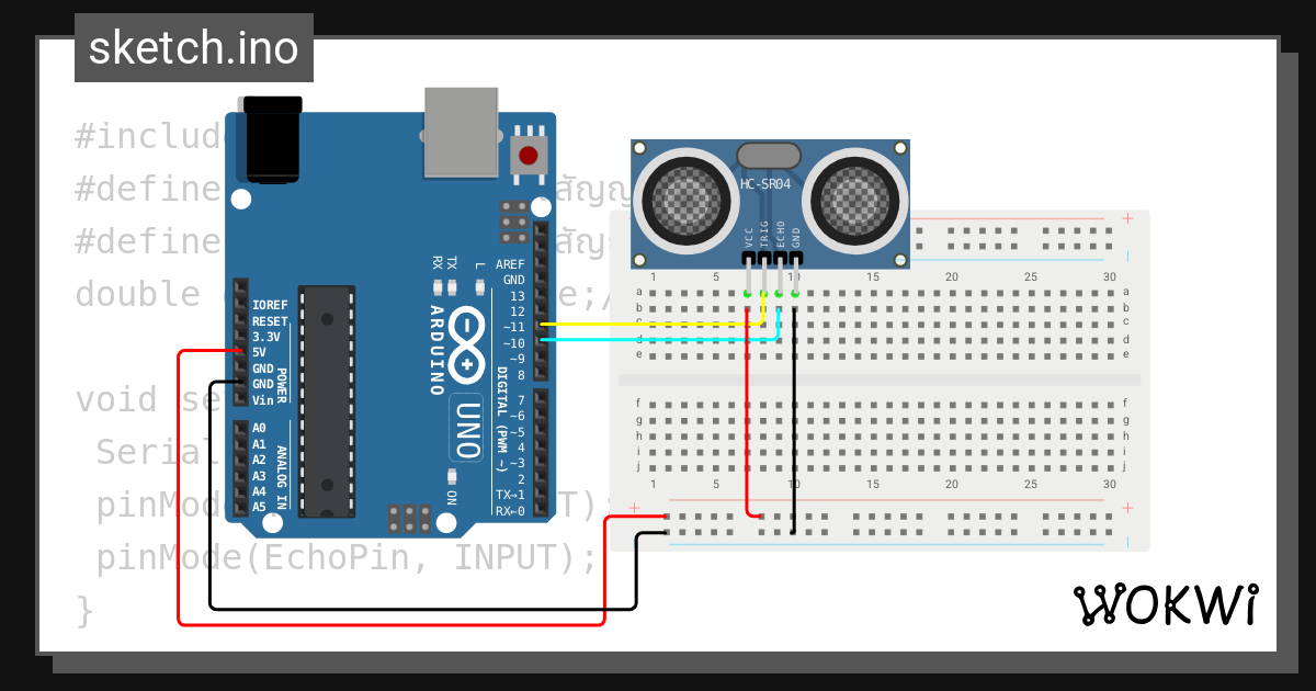 Ultrasonic Senser Wokwi Esp32 Stm32 Arduino Simulator 4547