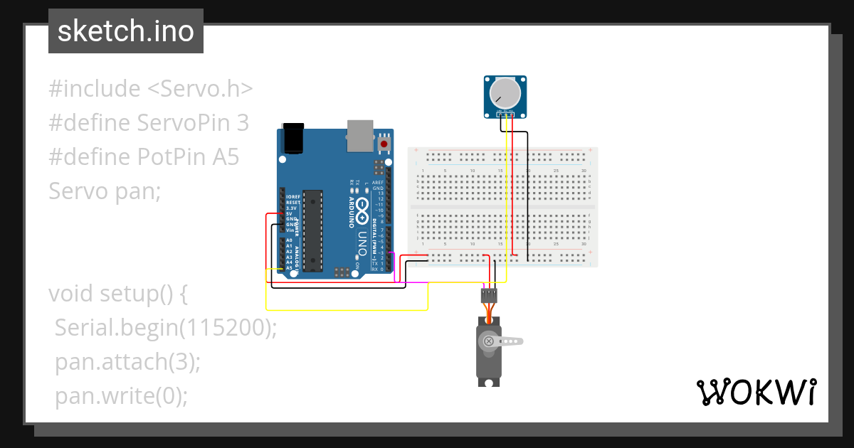 servo by uno - Wokwi ESP32, STM32, Arduino Simulator