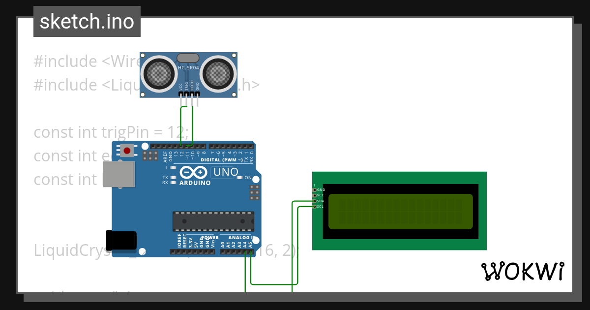 i2c led screen - Wokwi ESP32, STM32, Arduino Simulator