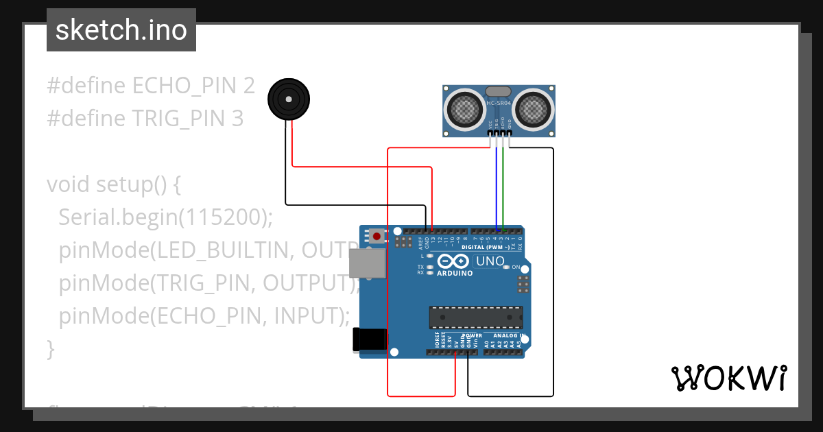 BUZZER SENSOR ULTRASONIK Copy - Wokwi ESP32, STM32, Arduino Simulator