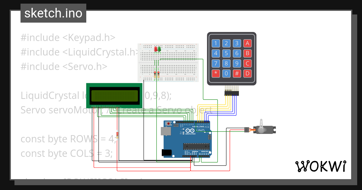 Password With Servo Wokwi Esp32 Stm32 Arduino Simulator 7529