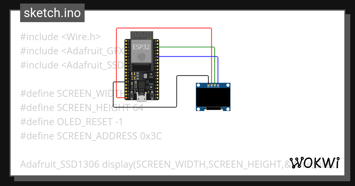 OLED Display - Wokwi ESP32, STM32, Arduino Simulator