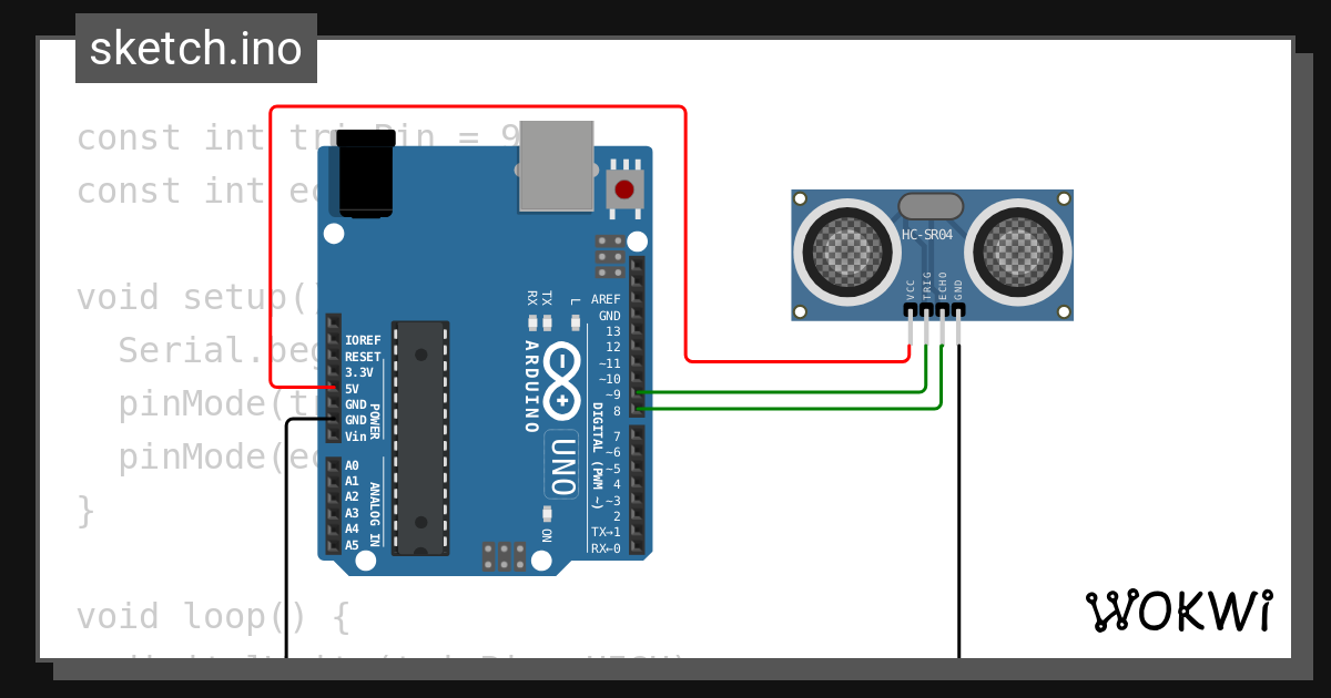 Ultra Sonic Wokwi Esp32 Stm32 Arduino Simulator