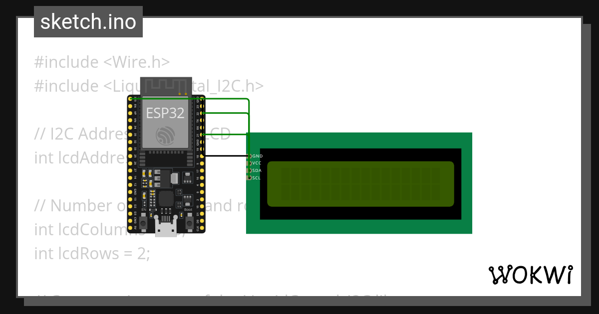 LCD Display - Wokwi ESP32, STM32, Arduino Simulator