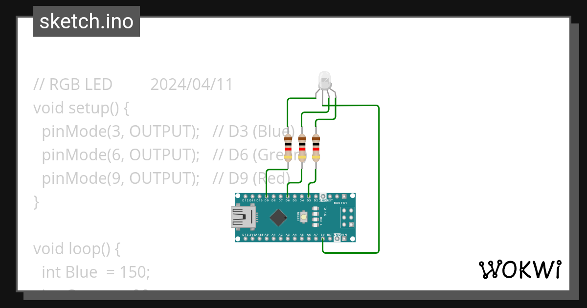 Rgbledbasic Wokwi Esp32 Stm32 Arduino Simulator