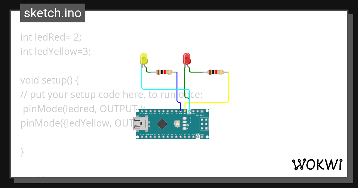 lampu LED - Wokwi ESP32, STM32, Arduino Simulator