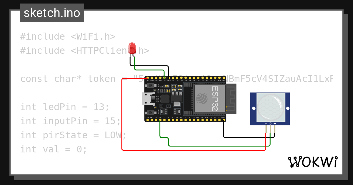 Pir Line Notify Wokwi Esp32 Stm32 Arduino Simulator