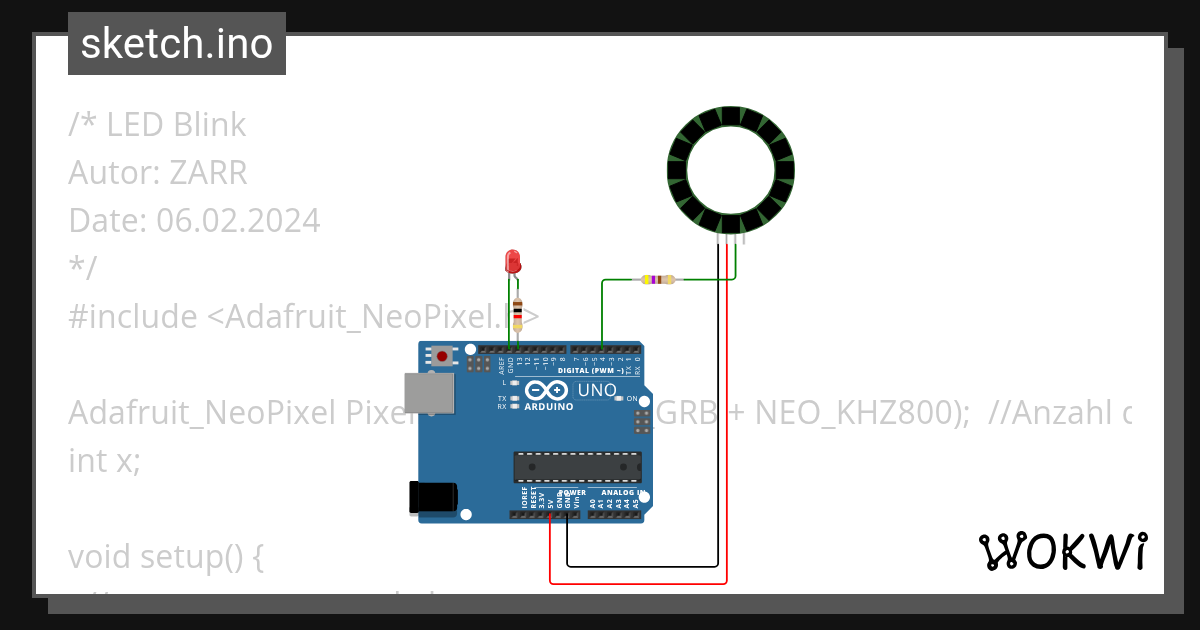 Lauflichtring Wokwi Esp32 Stm32 Arduino Simulator 
