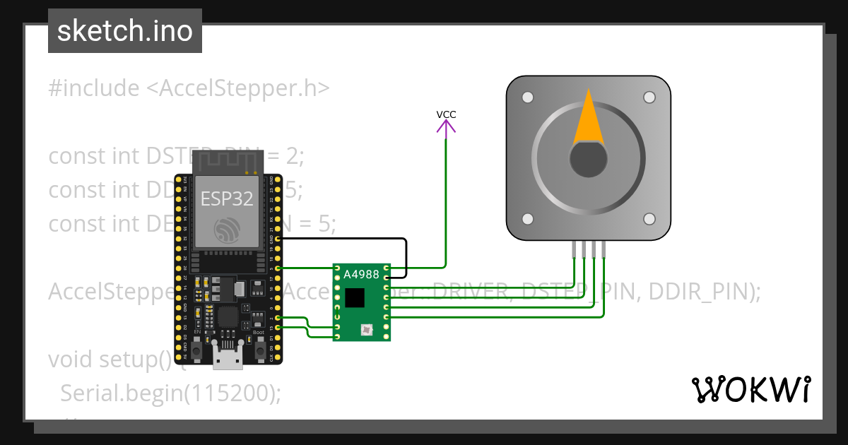 Test Step Motor Wokwi Esp32 Stm32 Arduino Simulator 