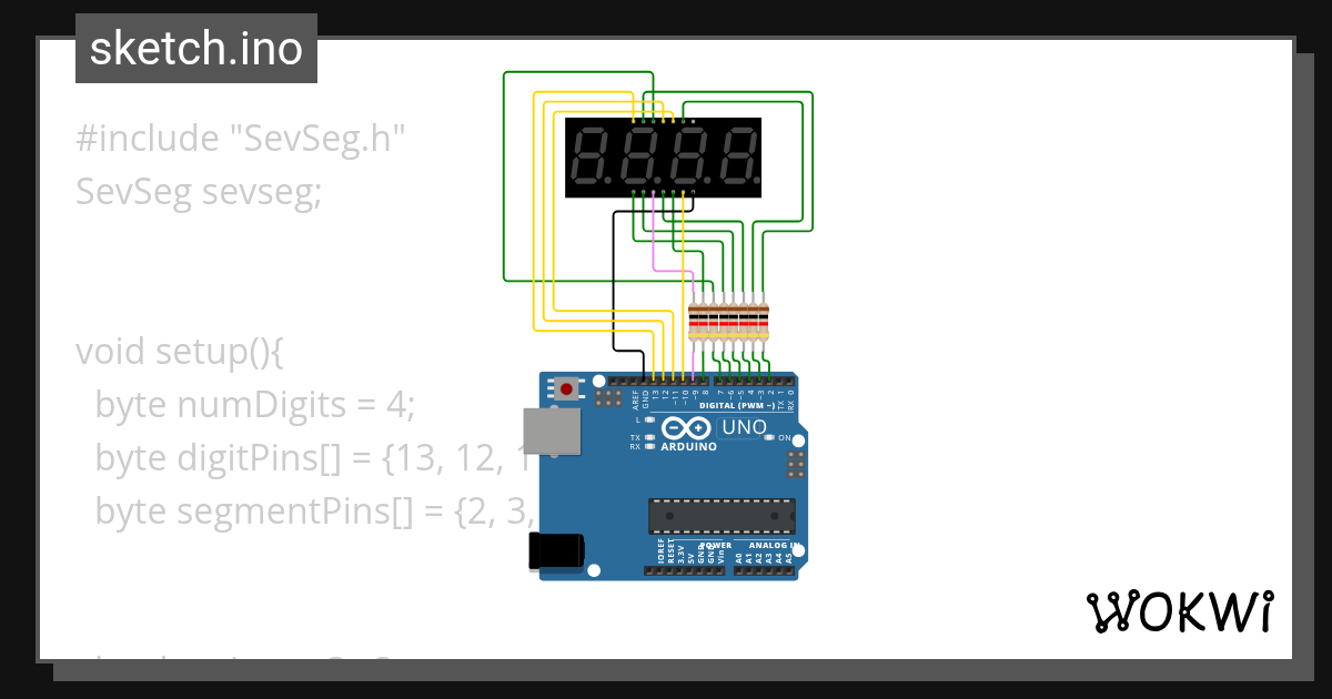 7segment Wokwi Esp32 Stm32 Arduino Simulator 