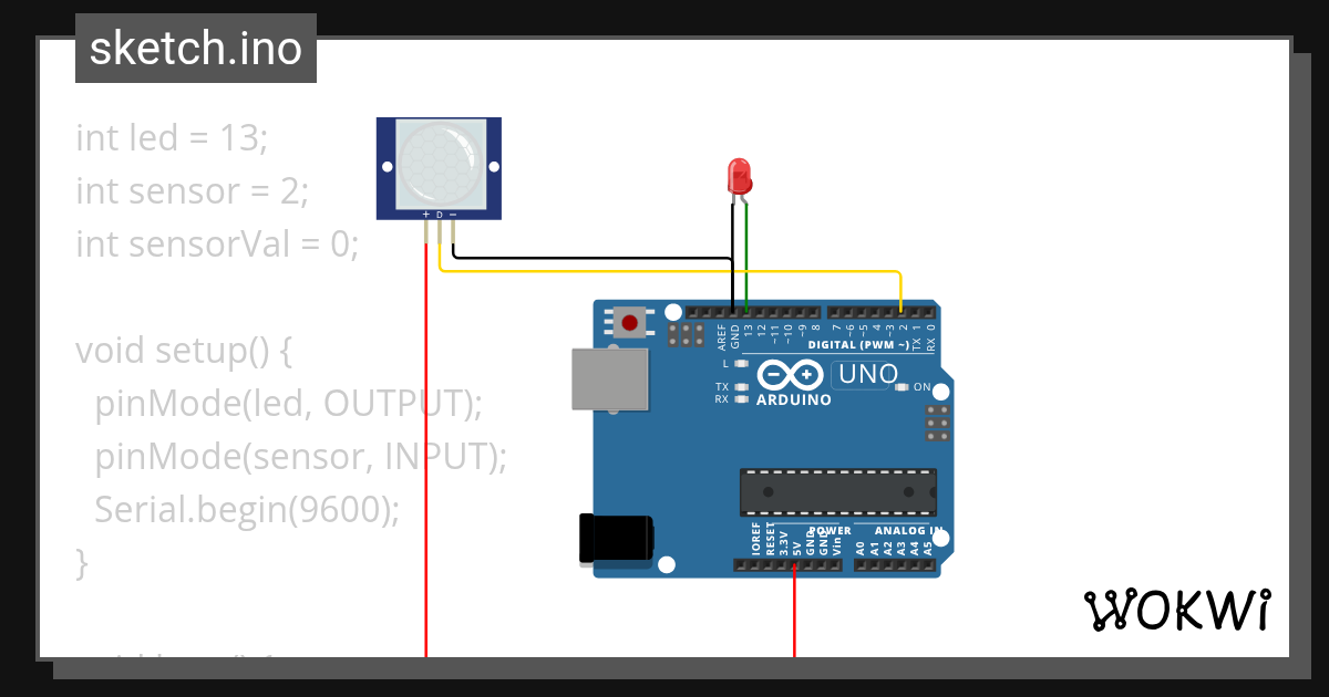 PIR Sensor - Wokwi ESP32, STM32, Arduino Simulator