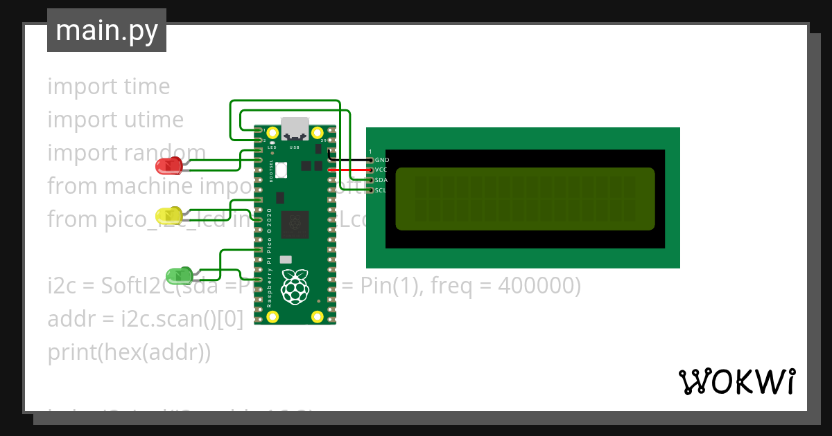 Traffic Light with display - Wokwi ESP32, STM32, Arduino Simulator