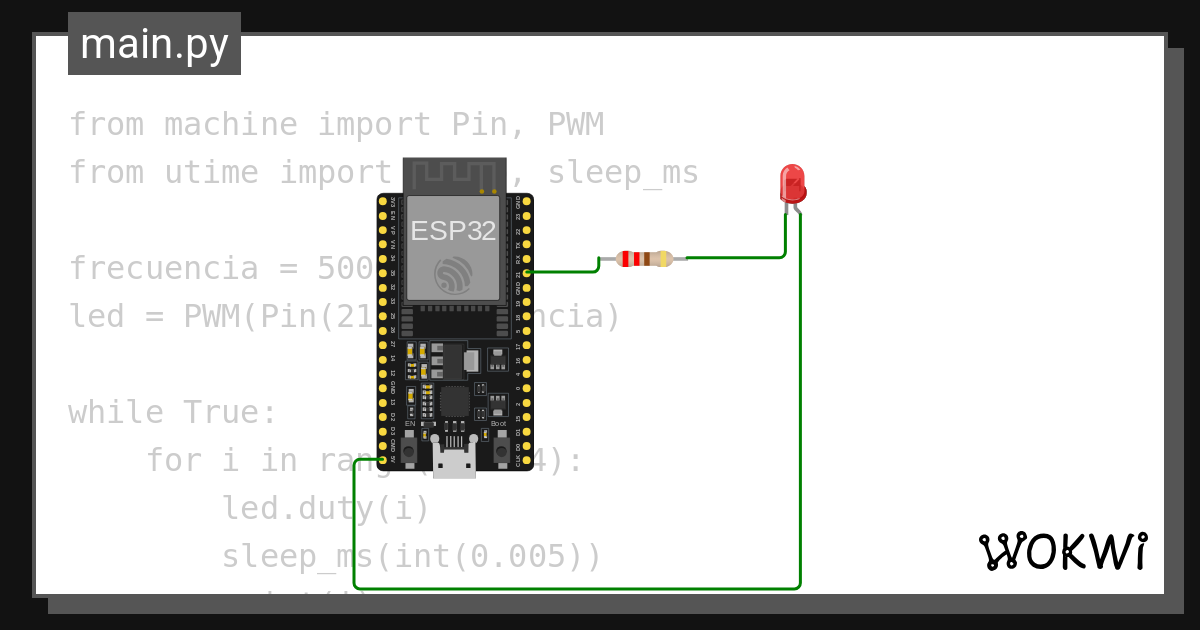 Ejercicio Led Con Rango Wokwi Esp32 Stm32 Arduino Simulator