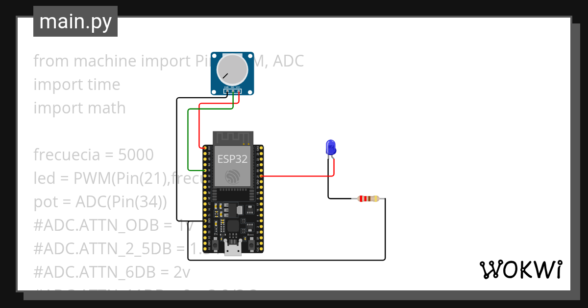 Ejemplo Potenciador Wokwi Esp32 Stm32 Arduino Simulator 