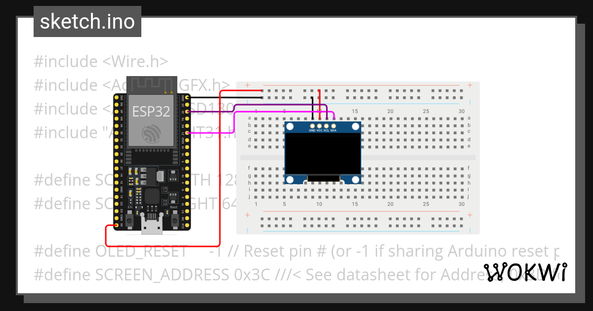 LED 128/64 - Wokwi ESP32, STM32, Arduino Simulator