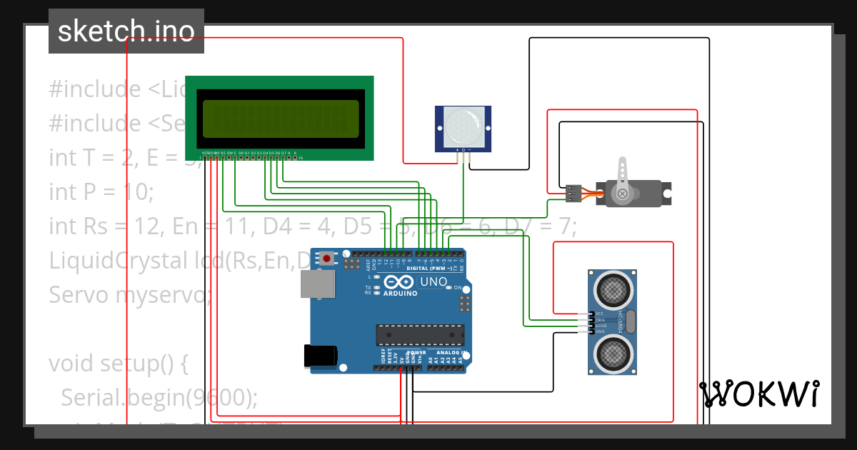 Servoultrapirlcd Wokwi Esp32 Stm32 Arduino Simulator