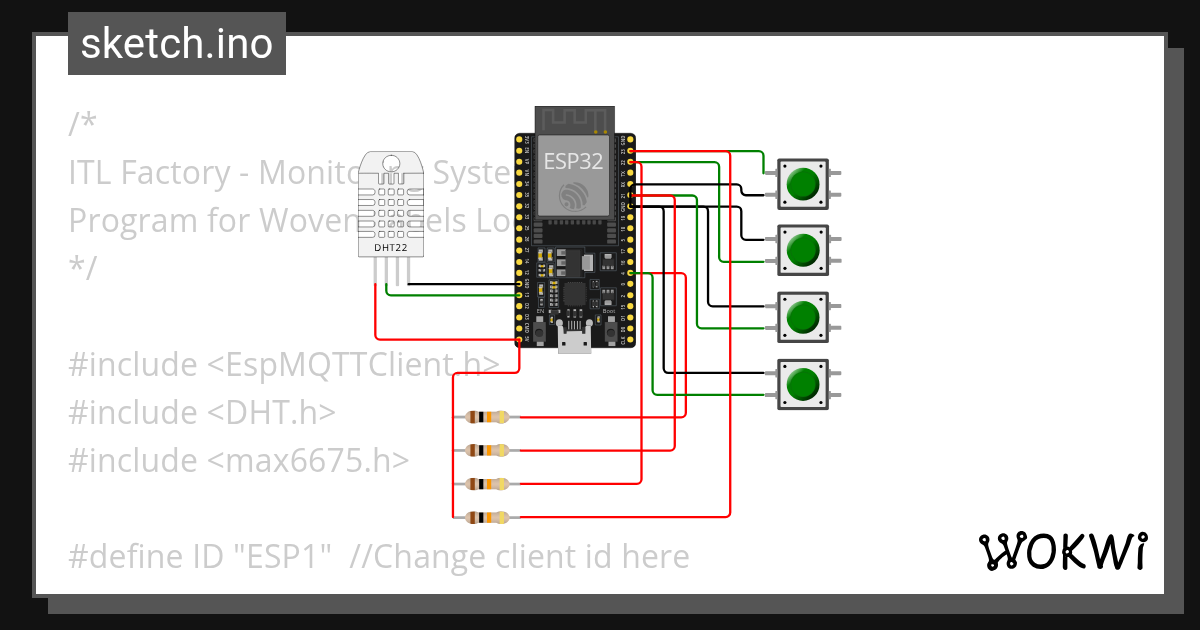 Weaving Loom - Monitoring - Wokwi ESP32, STM32, Arduino Simulator