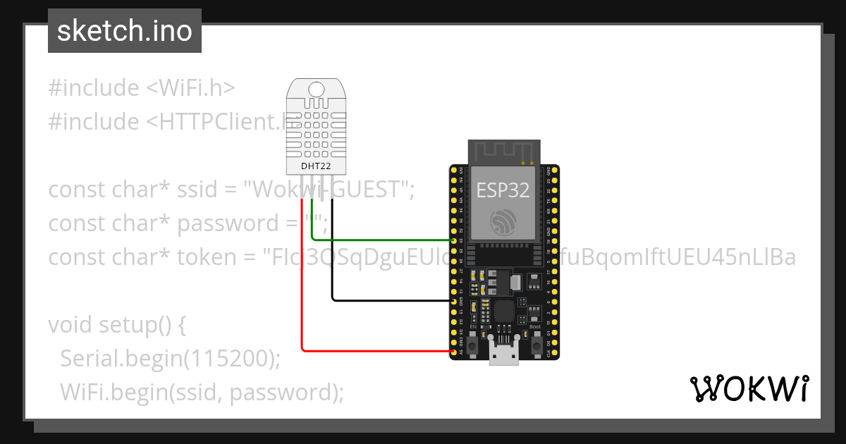 DHT22 LN - Wokwi ESP32, STM32, Arduino Simulator