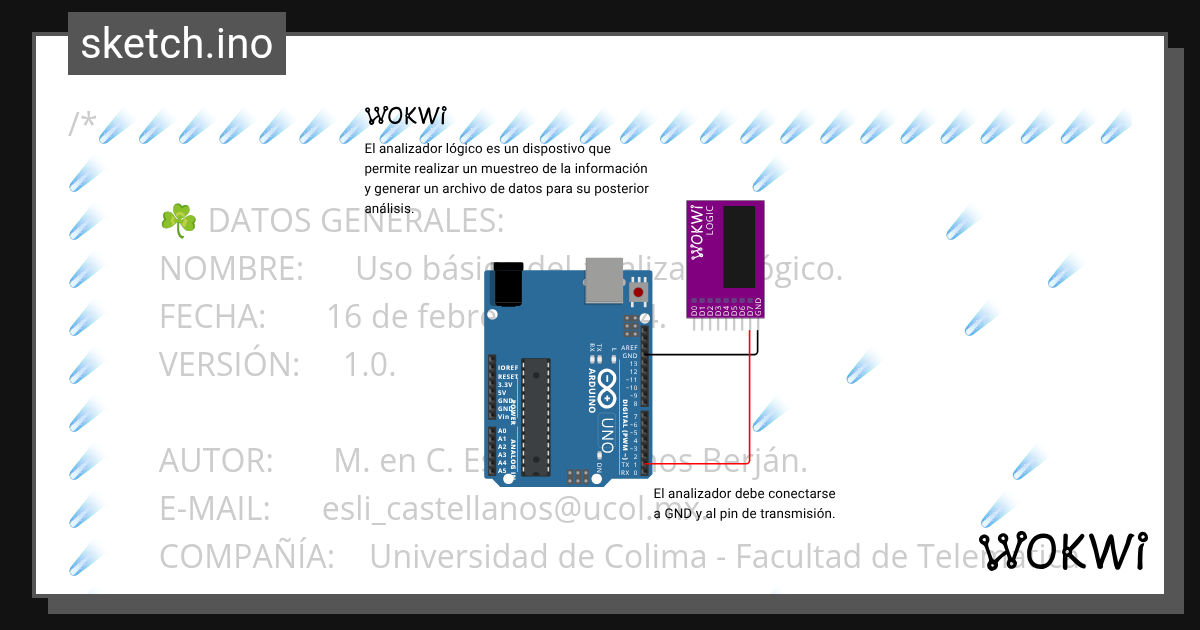 Analizador lógico - UART - Wokwi ESP32, STM32, Arduino Simulator