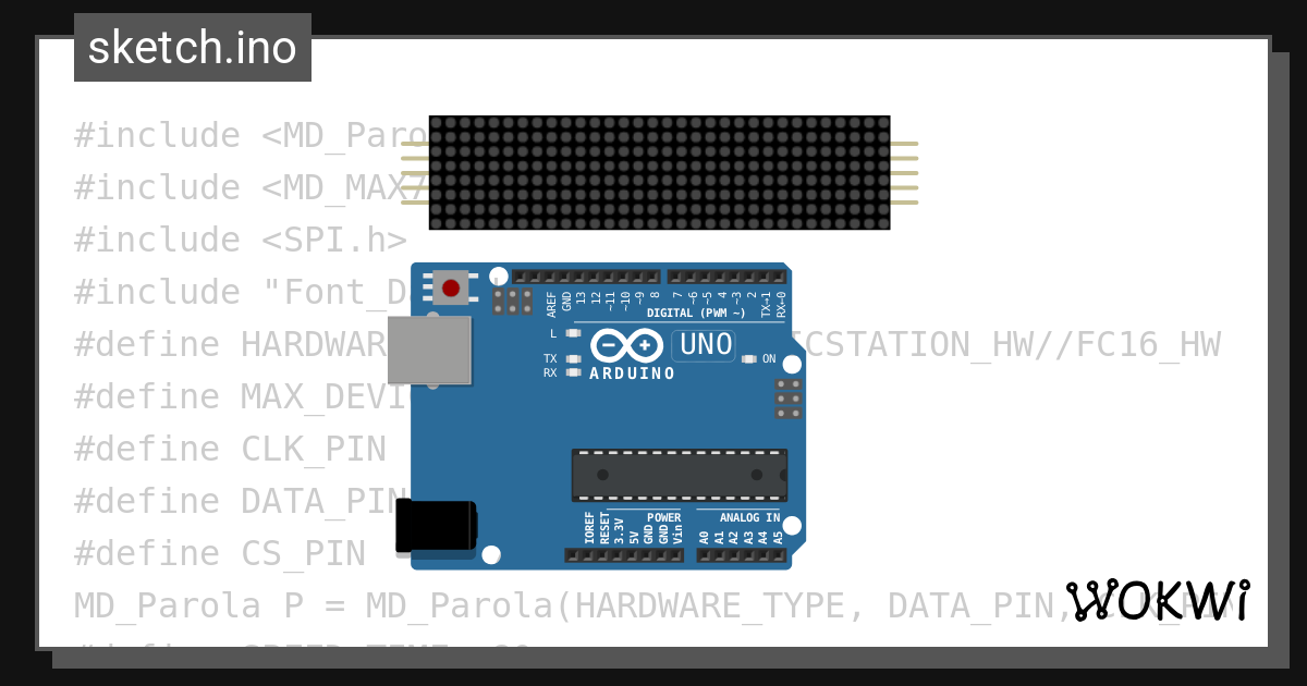 Arduinodotmatrixtest Wokwi Esp32 Stm32 Arduino Simulator